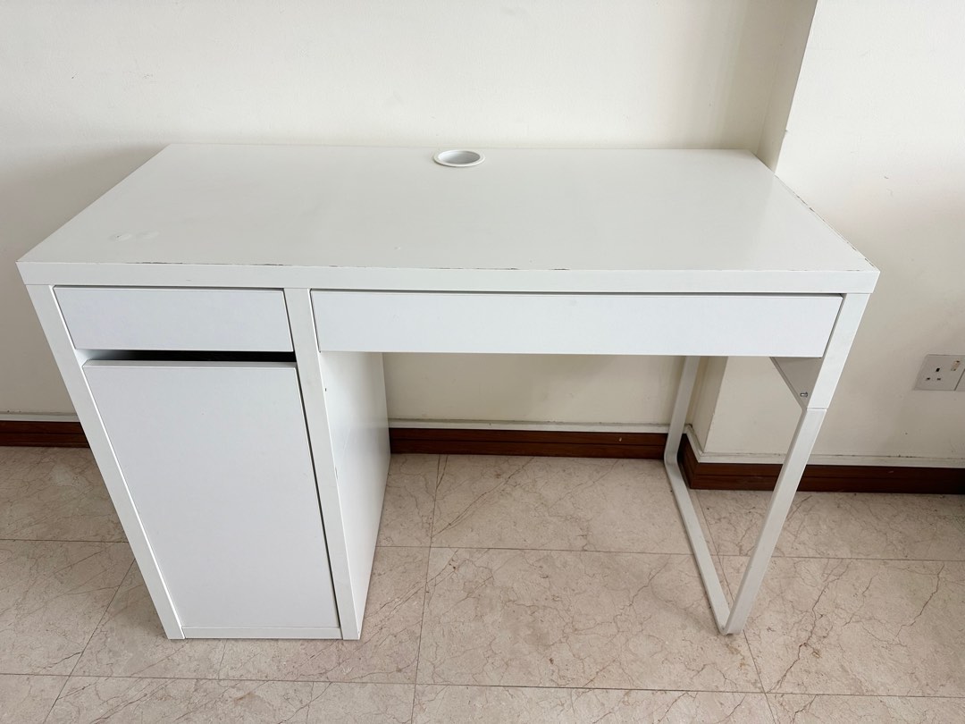 IKEA Study Table Micke Computer Table with Drawer and Cabinet ...