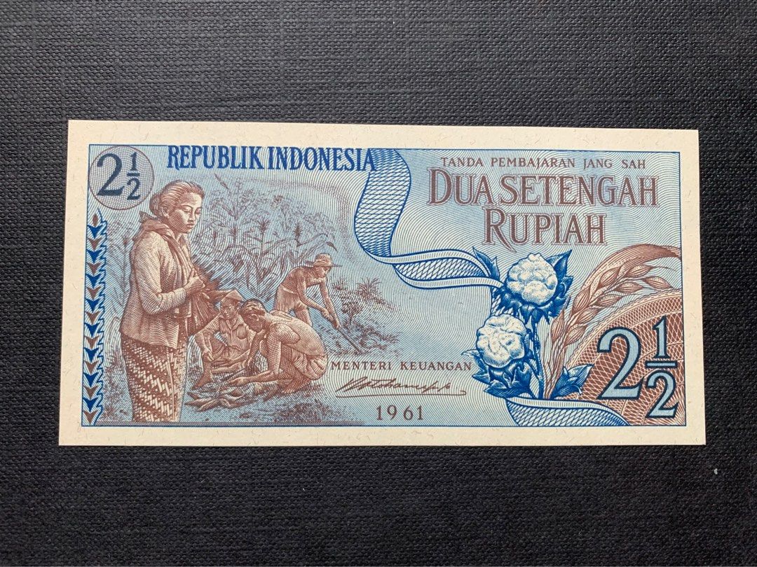 Indonesia 2 1/2 Rupiah 1961 Banknote N5, Hobbies & Toys, Collectibles ...