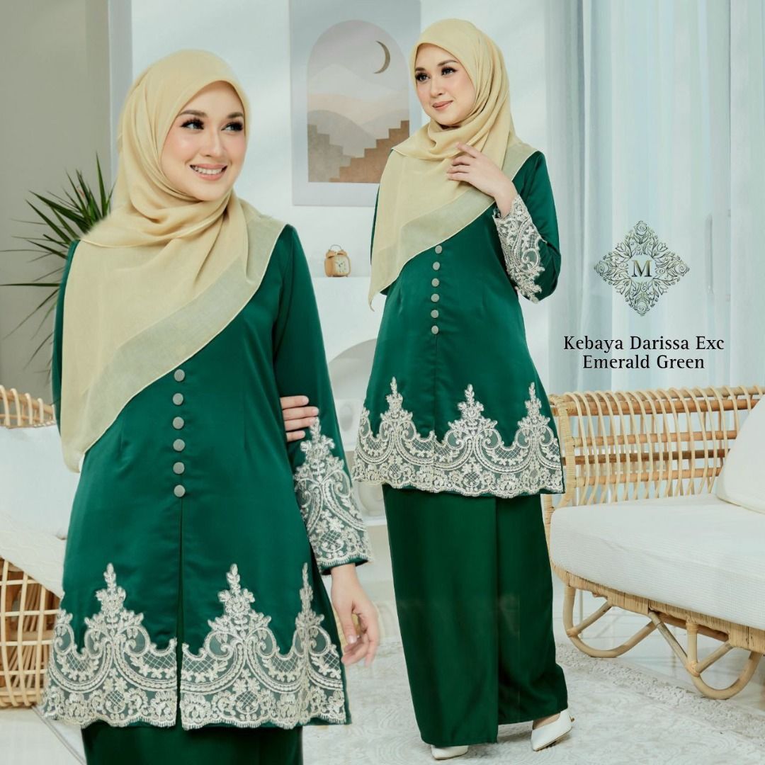 KEBAYA DARISSA LACE EXCLUSIVE, Women's Fashion, Muslimah Fashion, Baju ...