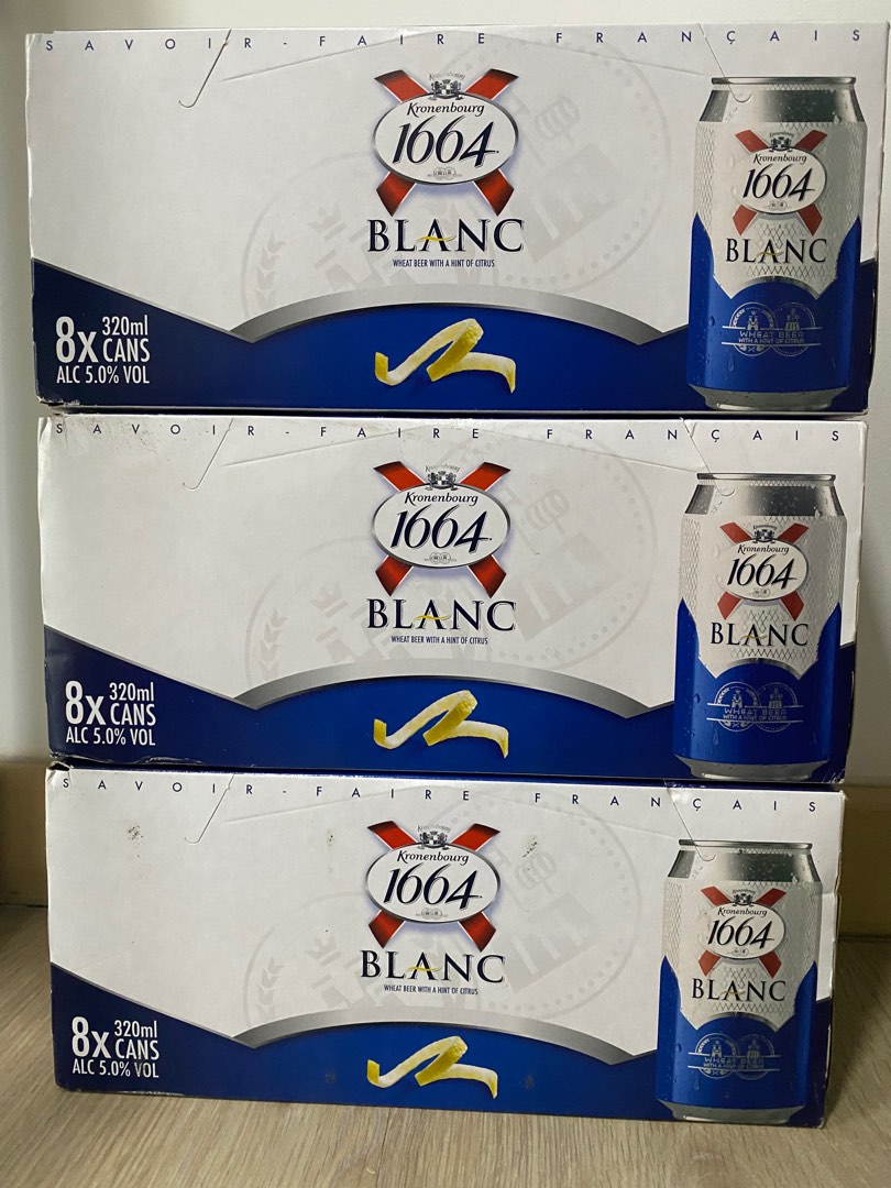Kronenbourg 1664 Blanc Wheat Beer 320ml Can [Bundle of 24], Food ...