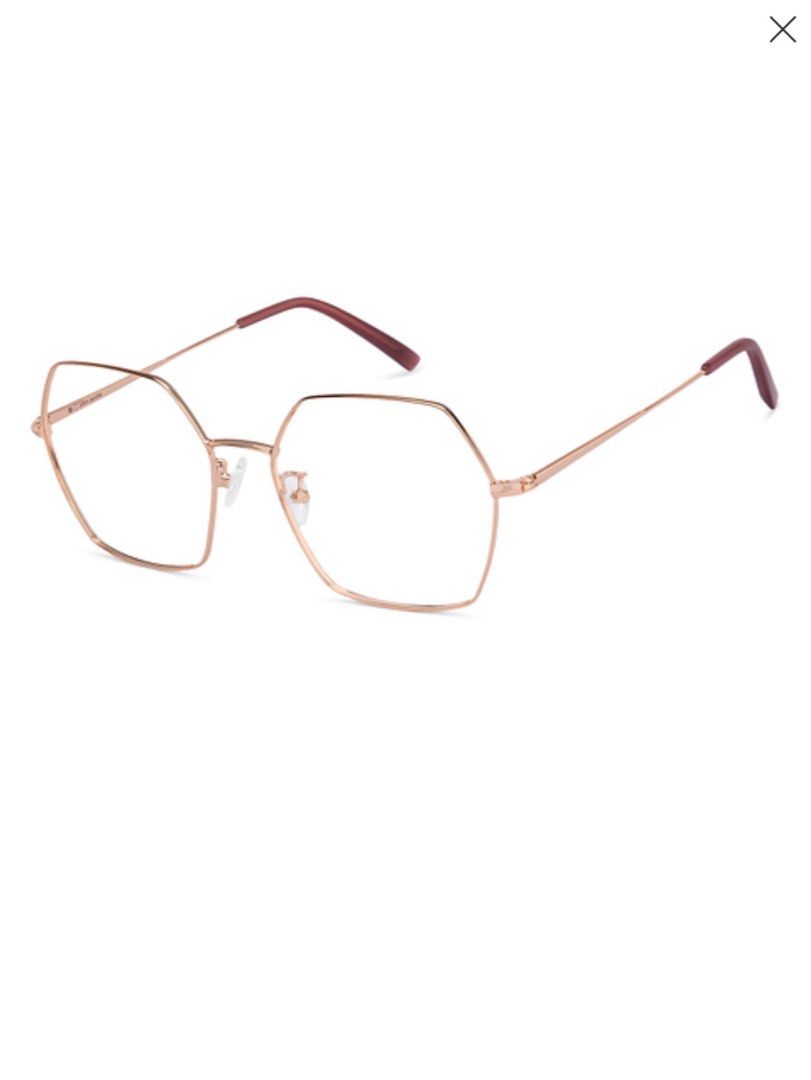 Lenskart John Jacobs Gold Full Rim Hexagonal Spectacle Frame, Women's ...