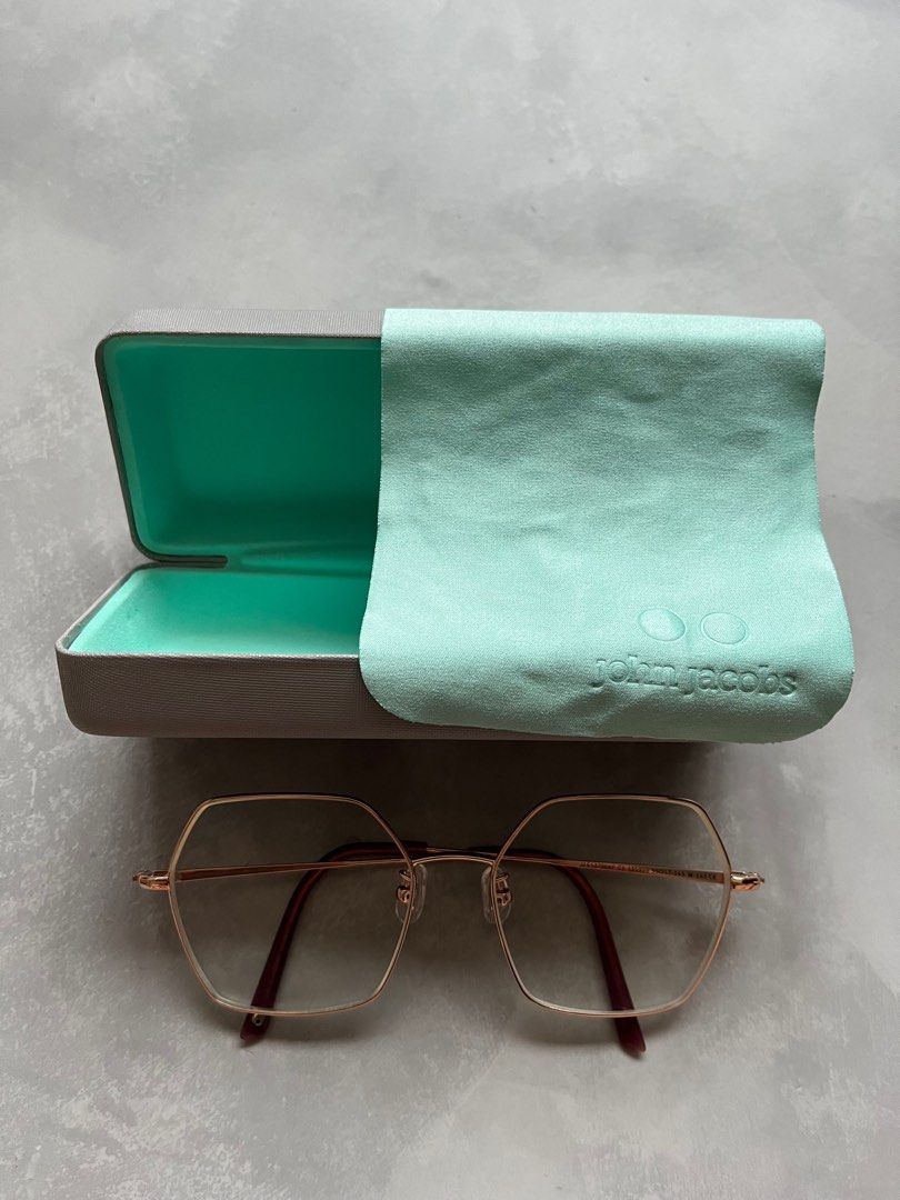 Lenskart John Jacobs Gold Full Rim Hexagonal Spectacle Frame, Women's ...