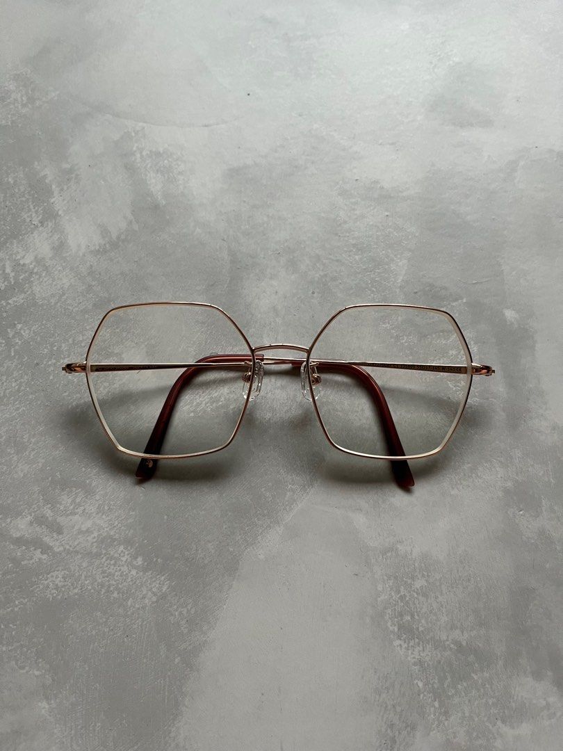 Lenskart John Jacobs Gold Full Rim Hexagonal Spectacle Frame, Women's ...