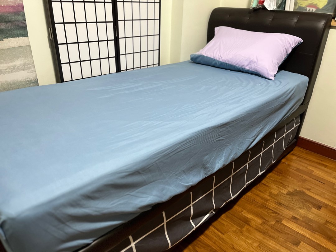 Lightly Used Guest Room Double Bed, Furniture & Home Living, Furniture ...