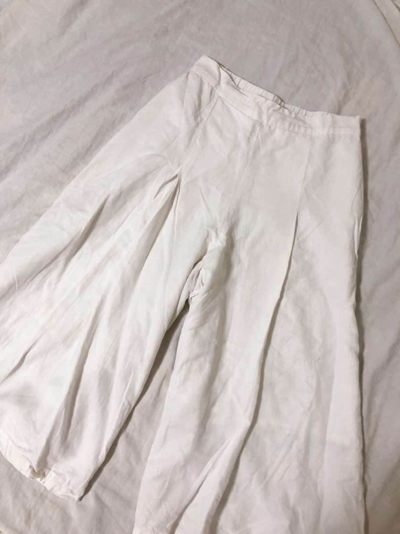 Linen White Square Pants, Women's Fashion, Bottoms, Other Bottoms on ...