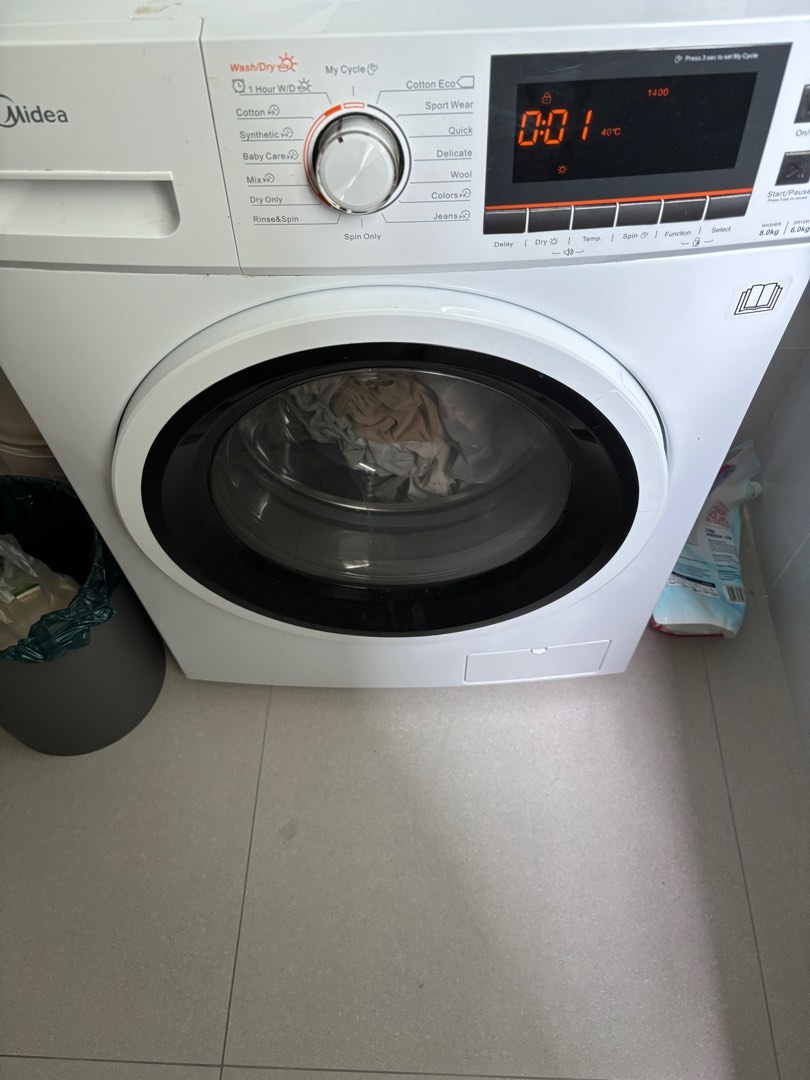 Midea well used Washer cum dryer, TV & Home Appliances, Washing ...