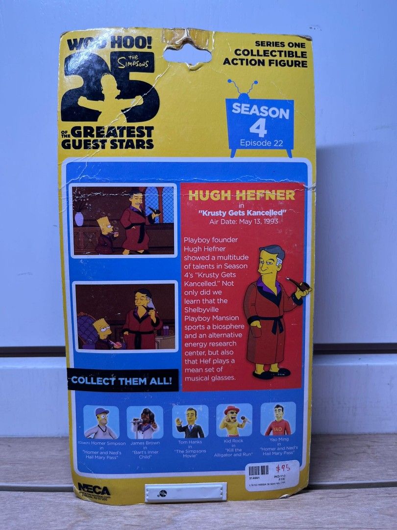 NECA The Simpsons 25 Of The Greatest Guest Stars Hugh Hefner Action ...