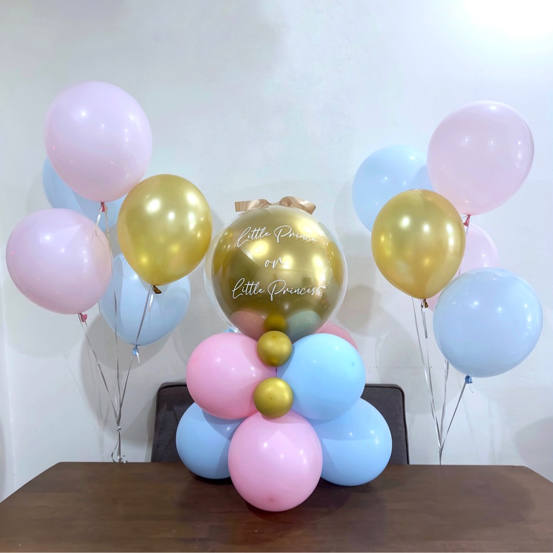 (Read description) No mess gender reveal bobo balloon with side helium ...