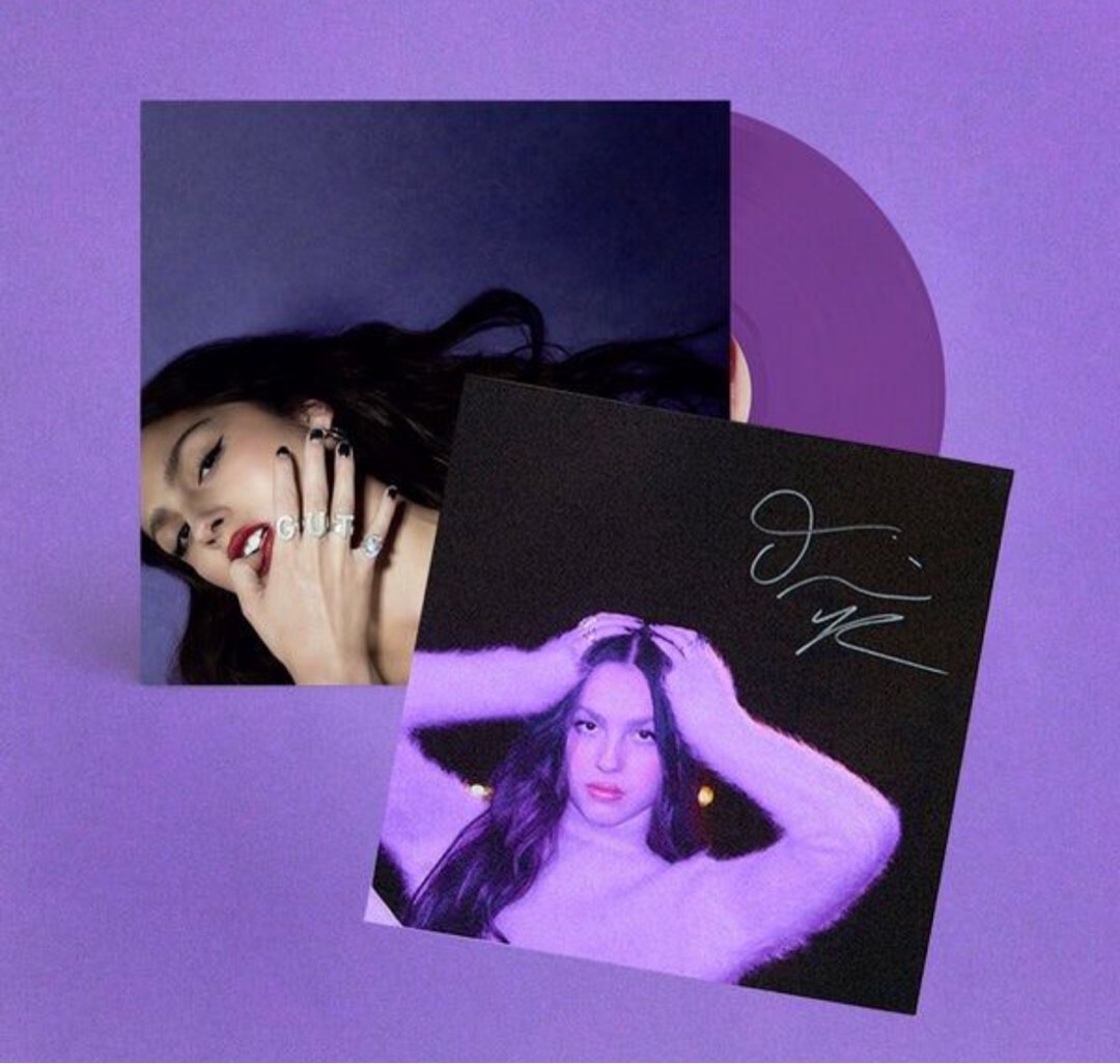 Olivia Rodrigo - GUTS purple vinyl with signed art card, Hobbies & Toys ...