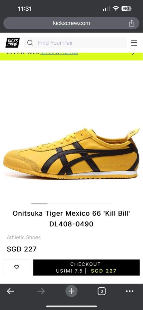 onitsuka tiger mexico 66 kill bill, Luxury, Sneakers & Footwear on ...