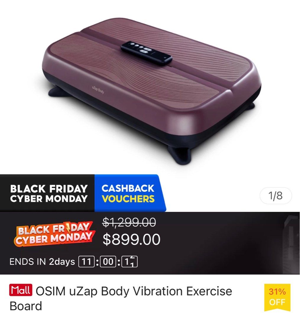 OSIM uZap Body Vibration Exercise Board, Health & Nutrition, Massage ...