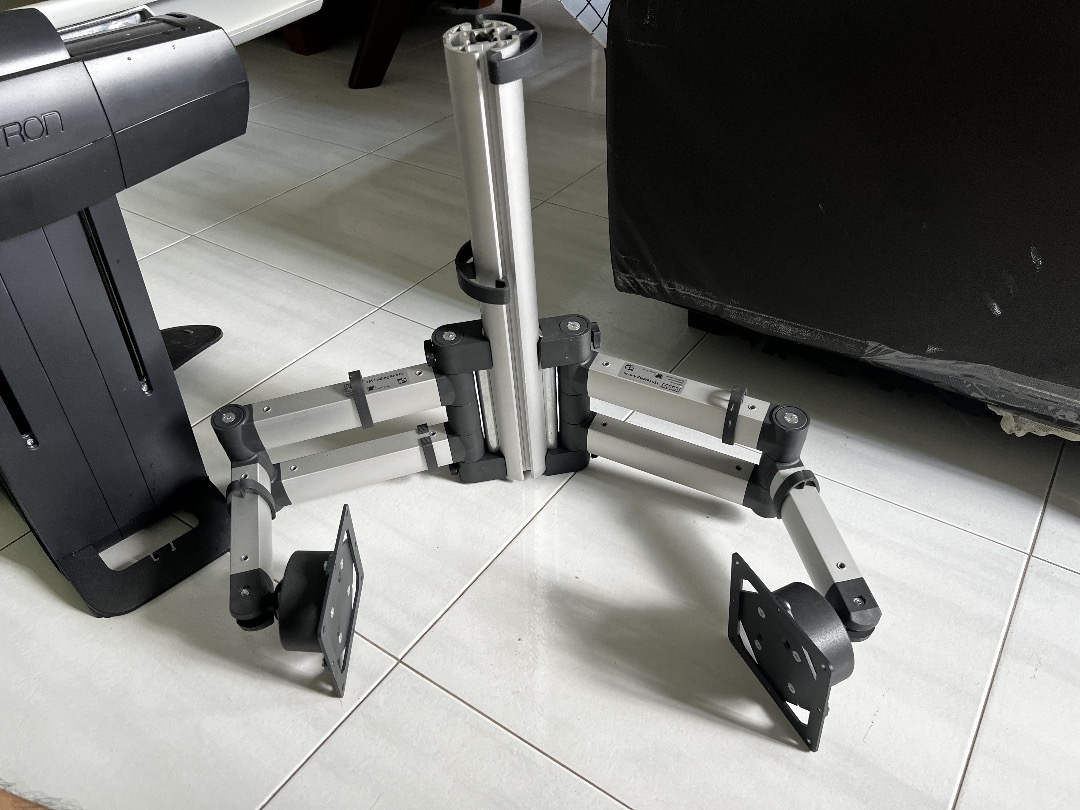 PC Monitor Mount - Ergotron - Dual Side-by-Side Arm (polished aluminum ...