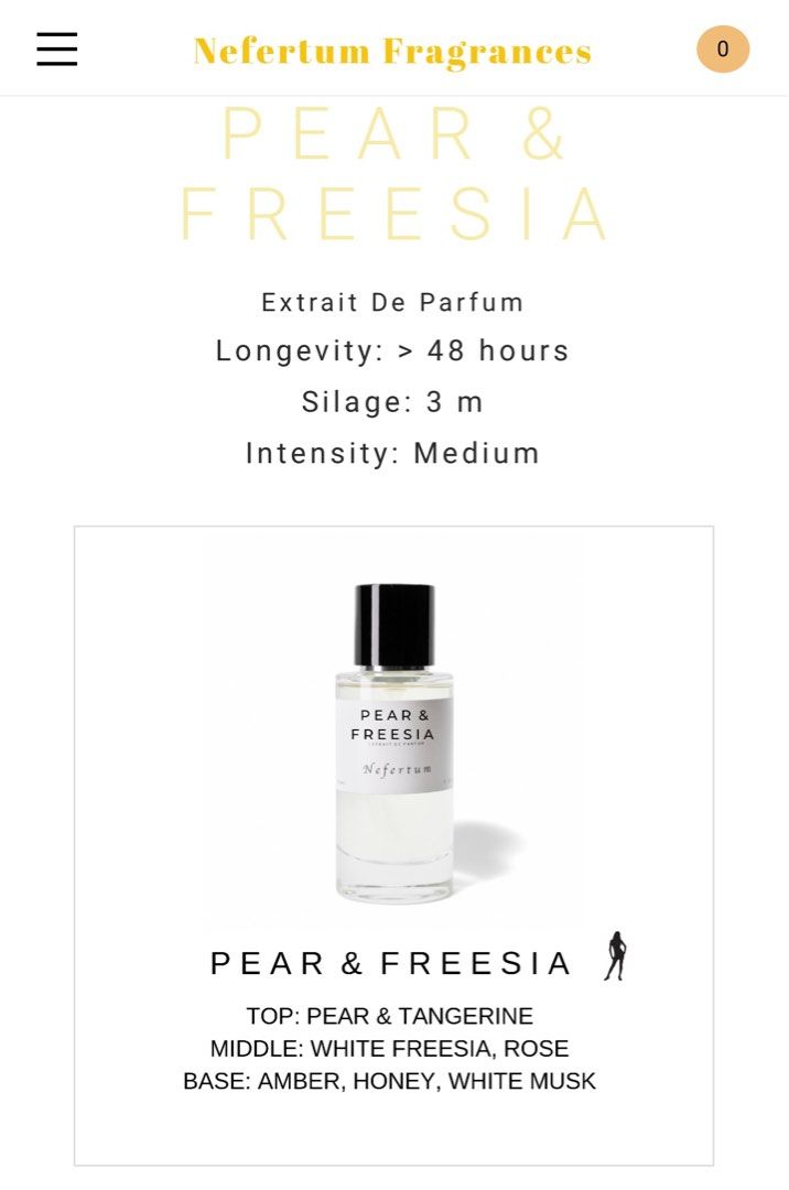 Nefertum - Pear & Freesia Perfume, Beauty & Personal Care, Fragrance ...