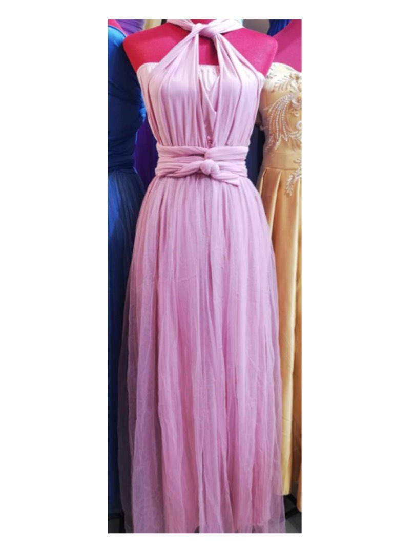 Pink infinity dress, Women's Fashion, Dresses & Sets, Evening dresses ...