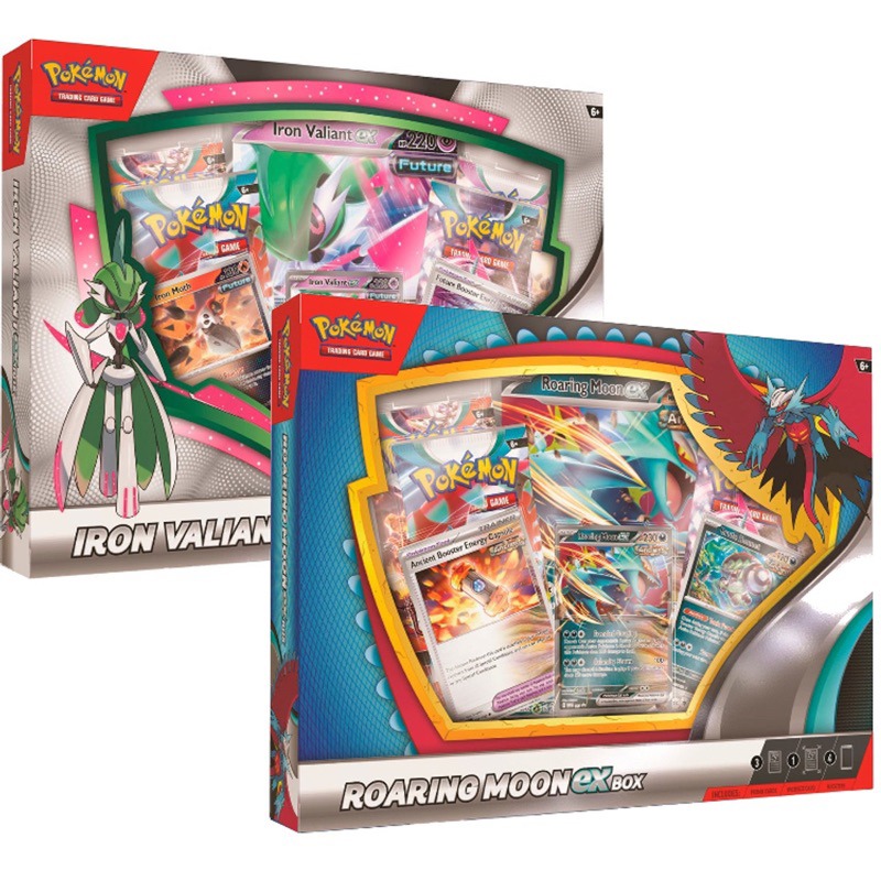 Pokemon TCG Roaring Moon ex / Iron Valiant ex Collection Box, Hobbies ...