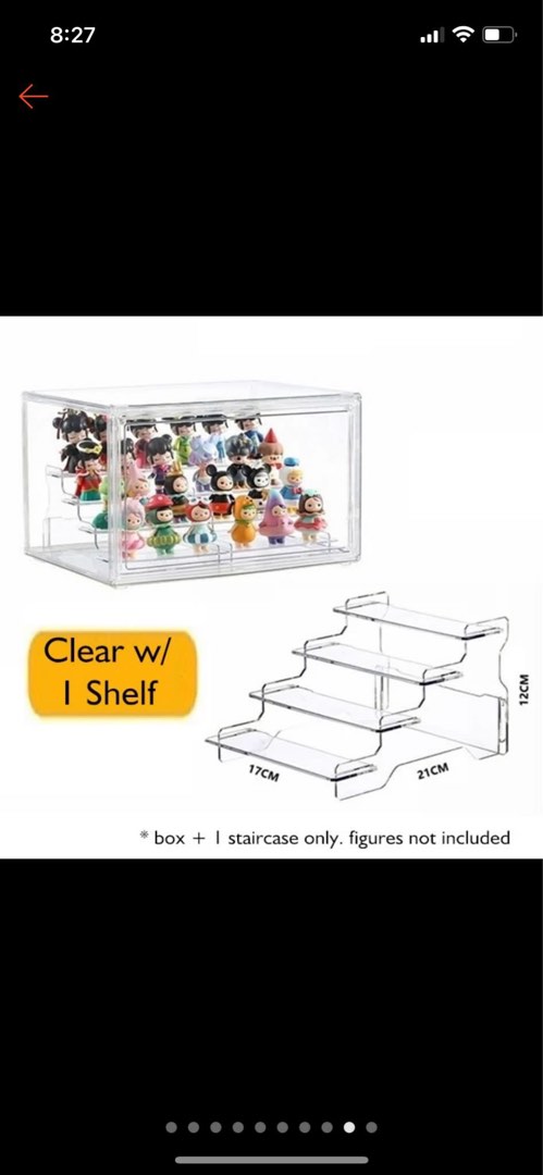 popmart clear display case box with stairs, Hobbies & Toys, Stationery ...