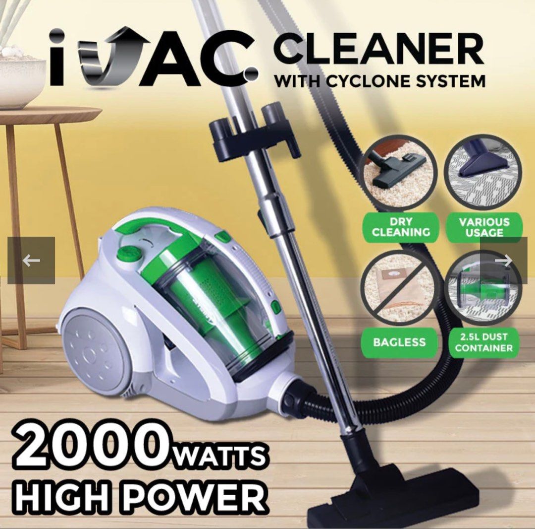 PowerPac Bagless Vacuum, Cyclone Vacuum with HEPA Filter 2000 Watts ...