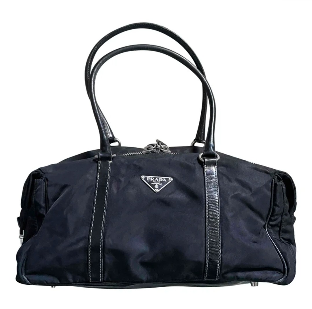 Prada Tessuto nylon shoulder bag with leather trim, Luxury, Bags ...