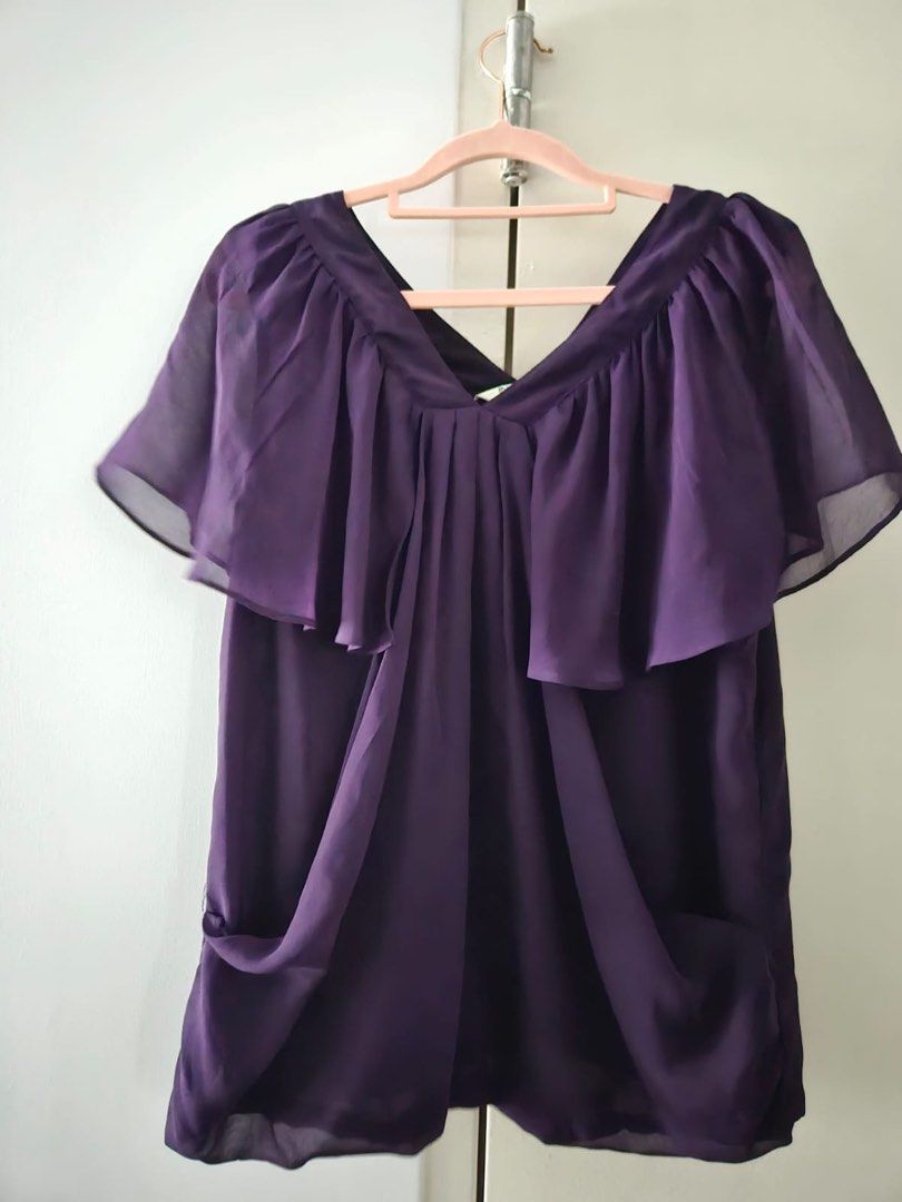 Purple Blouse, Women's Fashion, Tops, Blouses on Carousell