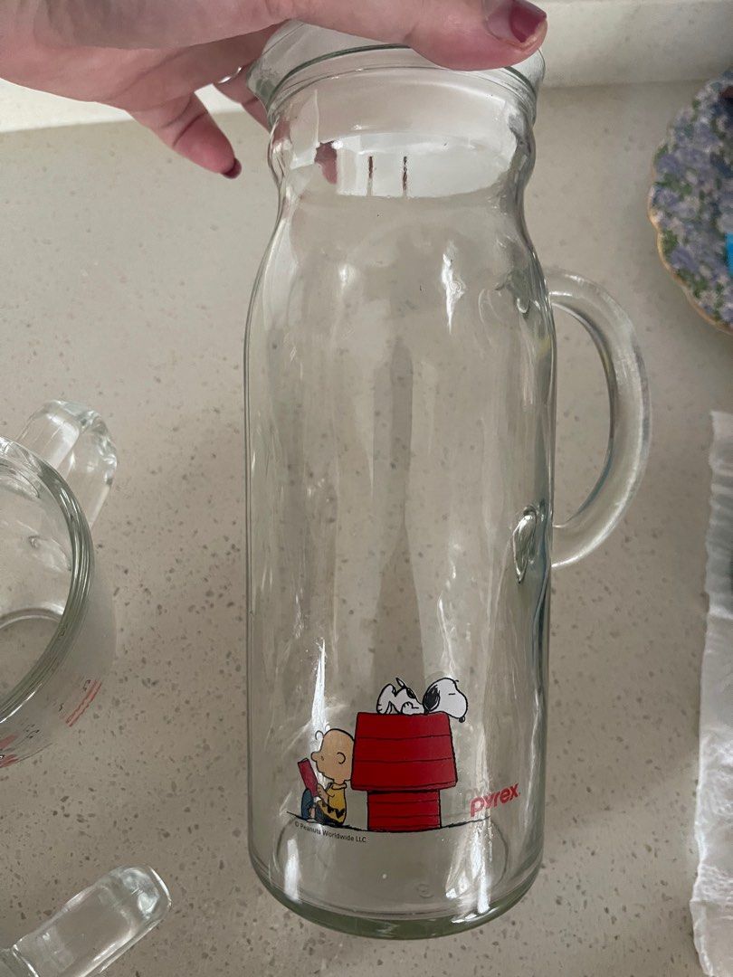 Pyrex Glass Jug and 4 mug set , Furniture & Home Living, Kitchenware ...