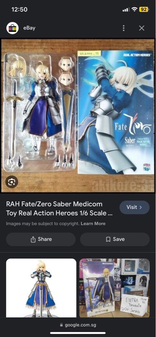 RAH Fate/Zero Saber Medicom Toy Real Action Heroes 1/6 Scale, Hobbies & Toys, Toys & Games on ...