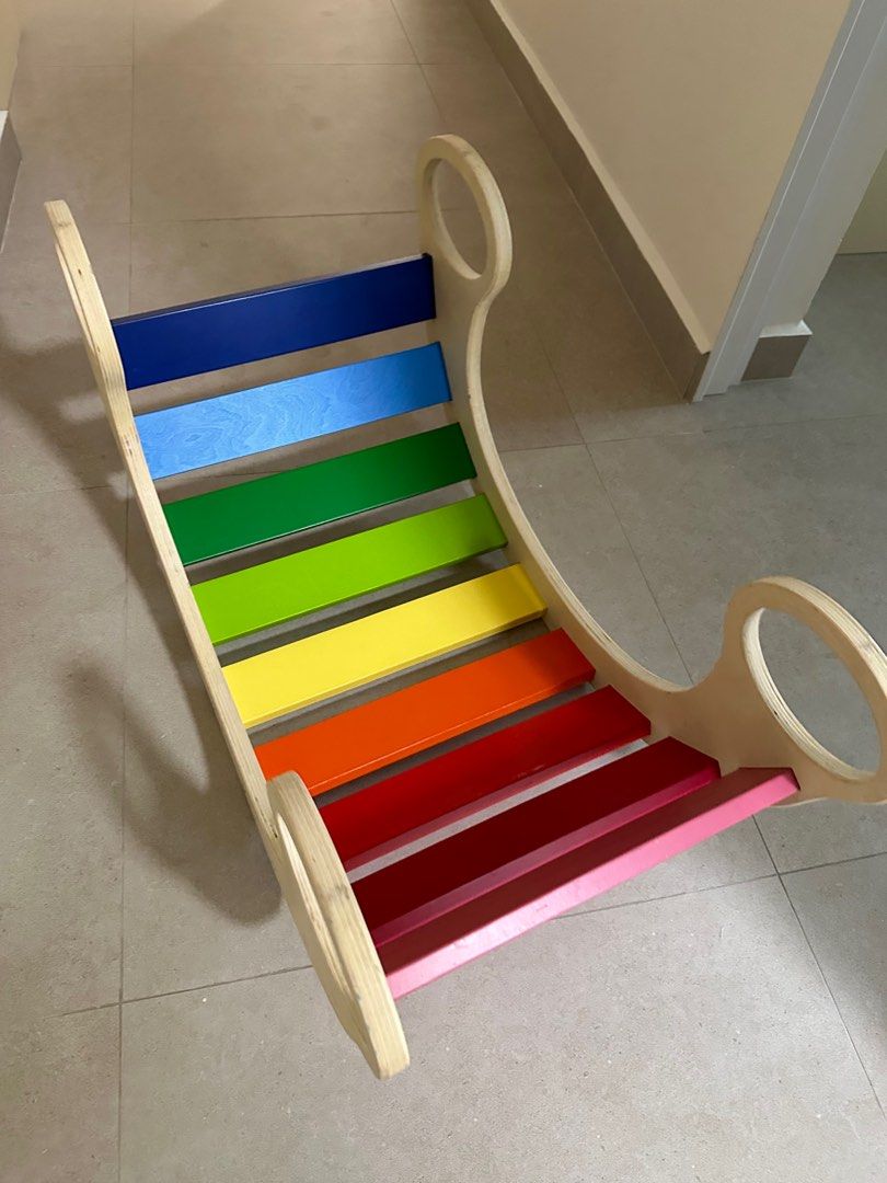 Rainbow rocking bridge, Babies & Kids, Infant Playtime on Carousell