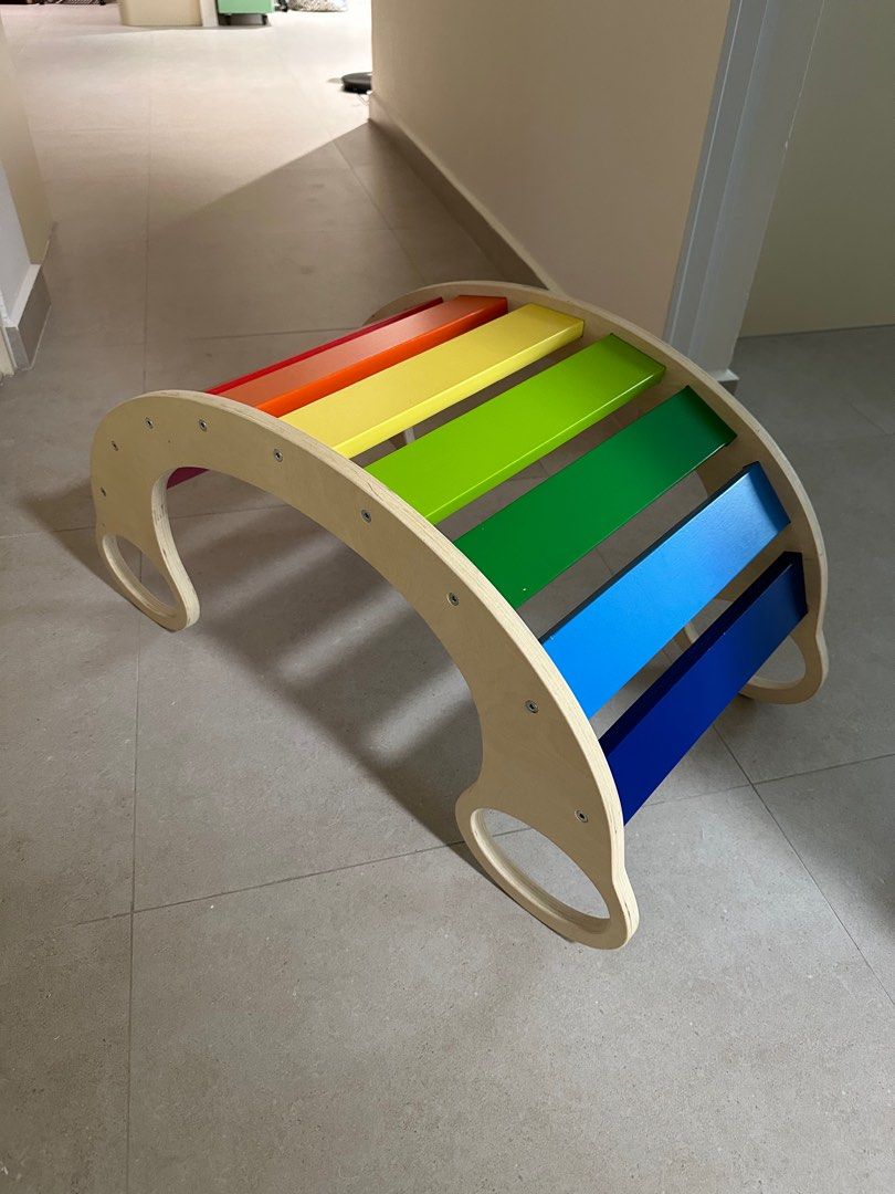 Rainbow rocking bridge, Babies & Kids, Infant Playtime on Carousell