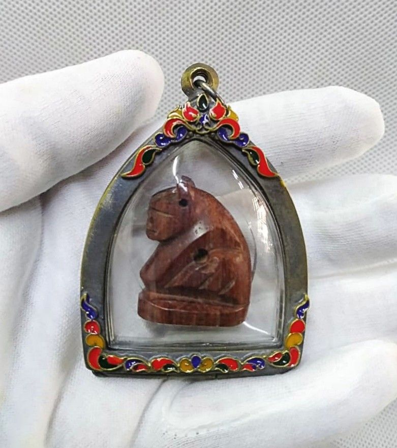 Rare Thai Amulet Wood Talisman Best Protection Life Black Magic Pendant ...