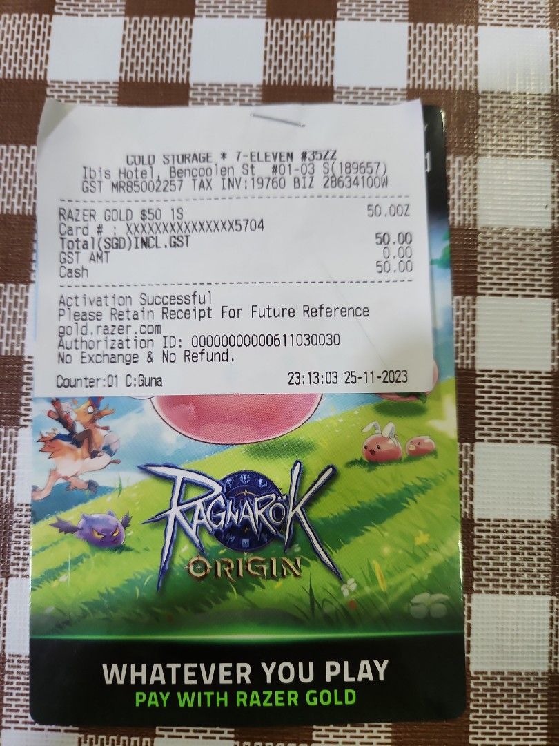 RAZER GOLD RAGNAROK ORIGIN Gift Card, Video Gaming, Gaming Accessories ...