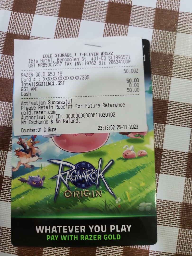 RAZER GOLD RAGNAROK ORIGIN Gift Card, Video Gaming, Gaming Accessories ...
