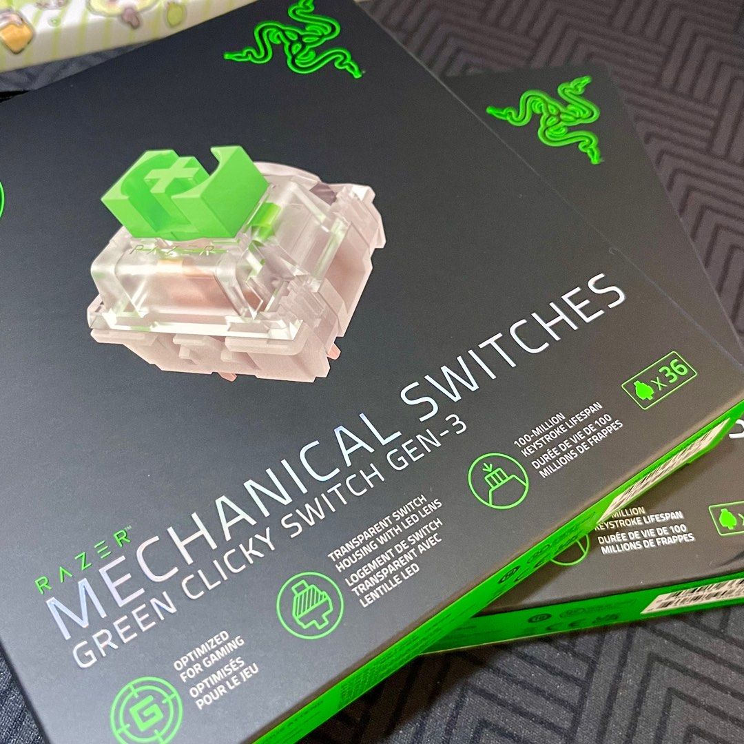 Razer Mechanical Green Clicky Switch Gen-3 (2 boxes), Computers & Tech ...