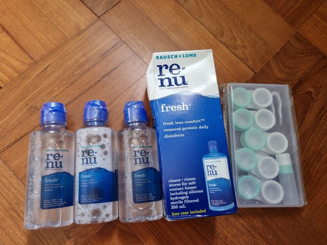 Renu Fresh Contacts lens solution + contact lenses case, Beauty ...