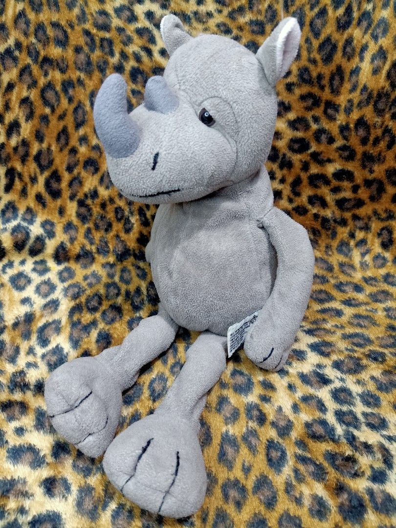 RUSS BRAND GREY RHINO PLUSH TOY, Hobbies & Toys, Toys & Games on Carousell
