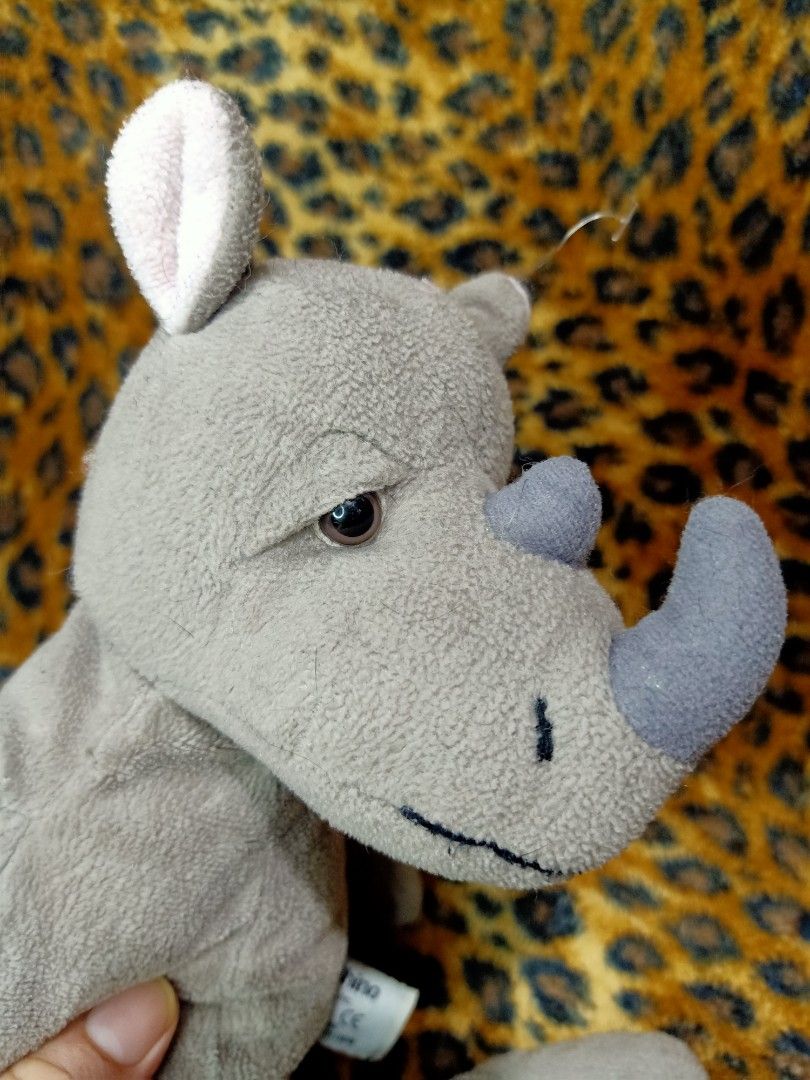 RUSS BRAND GREY RHINO PLUSH TOY, Hobbies & Toys, Toys & Games on Carousell