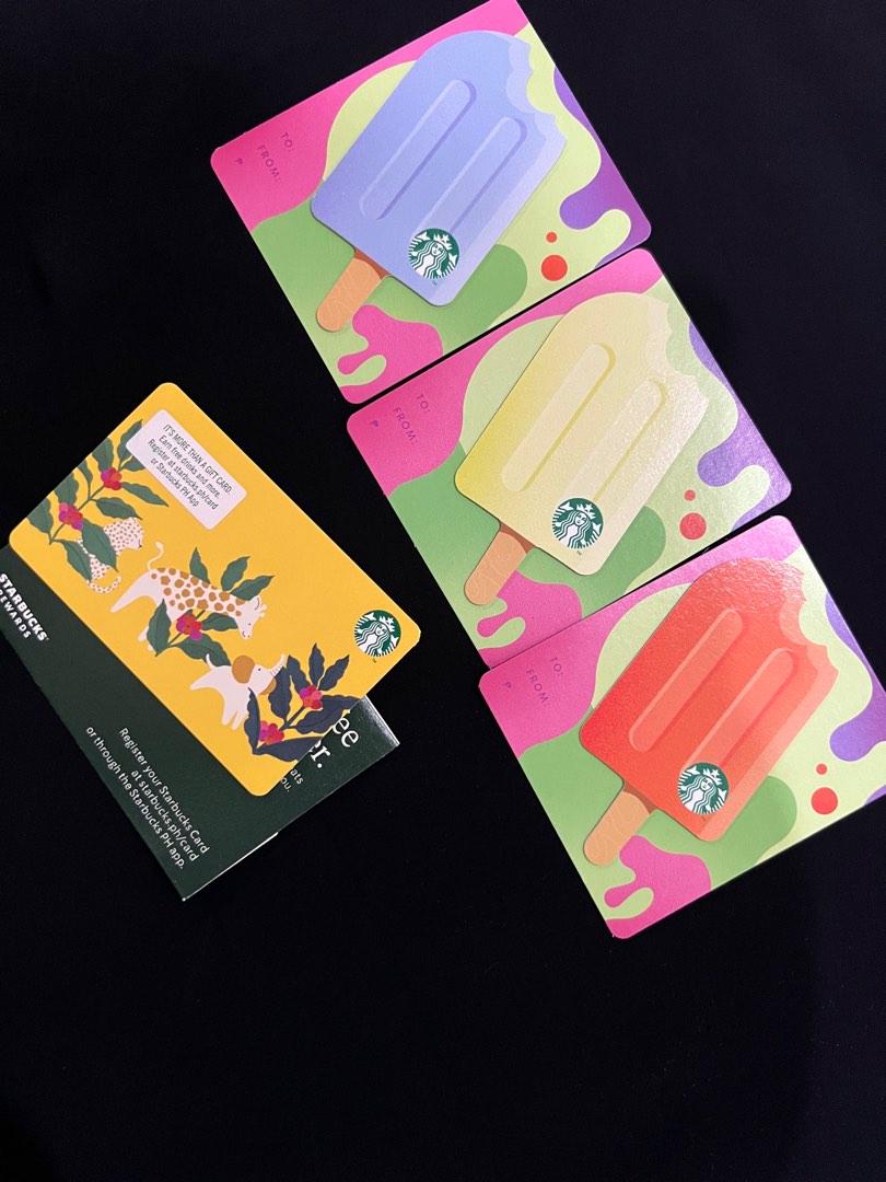 (SET) Starbucks Summer Popsicle Die Cut and Happy Giraffe CARDS, Video ...