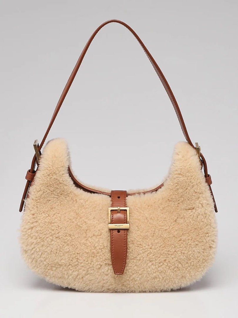 Shearling Shoulder bag in Beige/Tan, Women's Fashion, Bags & Wallets ...