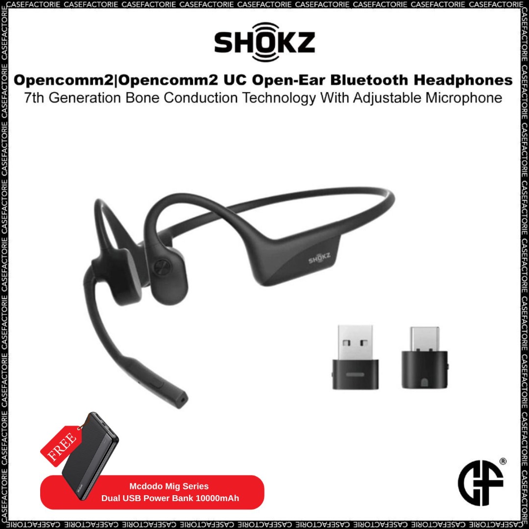 SHOKZ Opencomm 2/Opencomm 2 UC Open-Ear Bluetooth Headphones, 7th ...