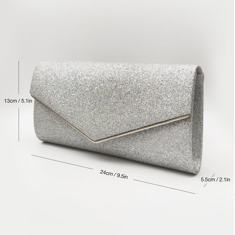 silver evening clutch, Women's Fashion, Bags & Wallets, Clutches on ...