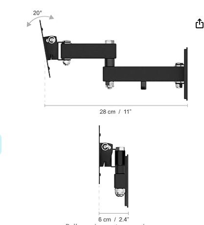 Swift Mount SWIFT140-AP Multi-Position TV Wall Mount for TVs up to 32 ...
