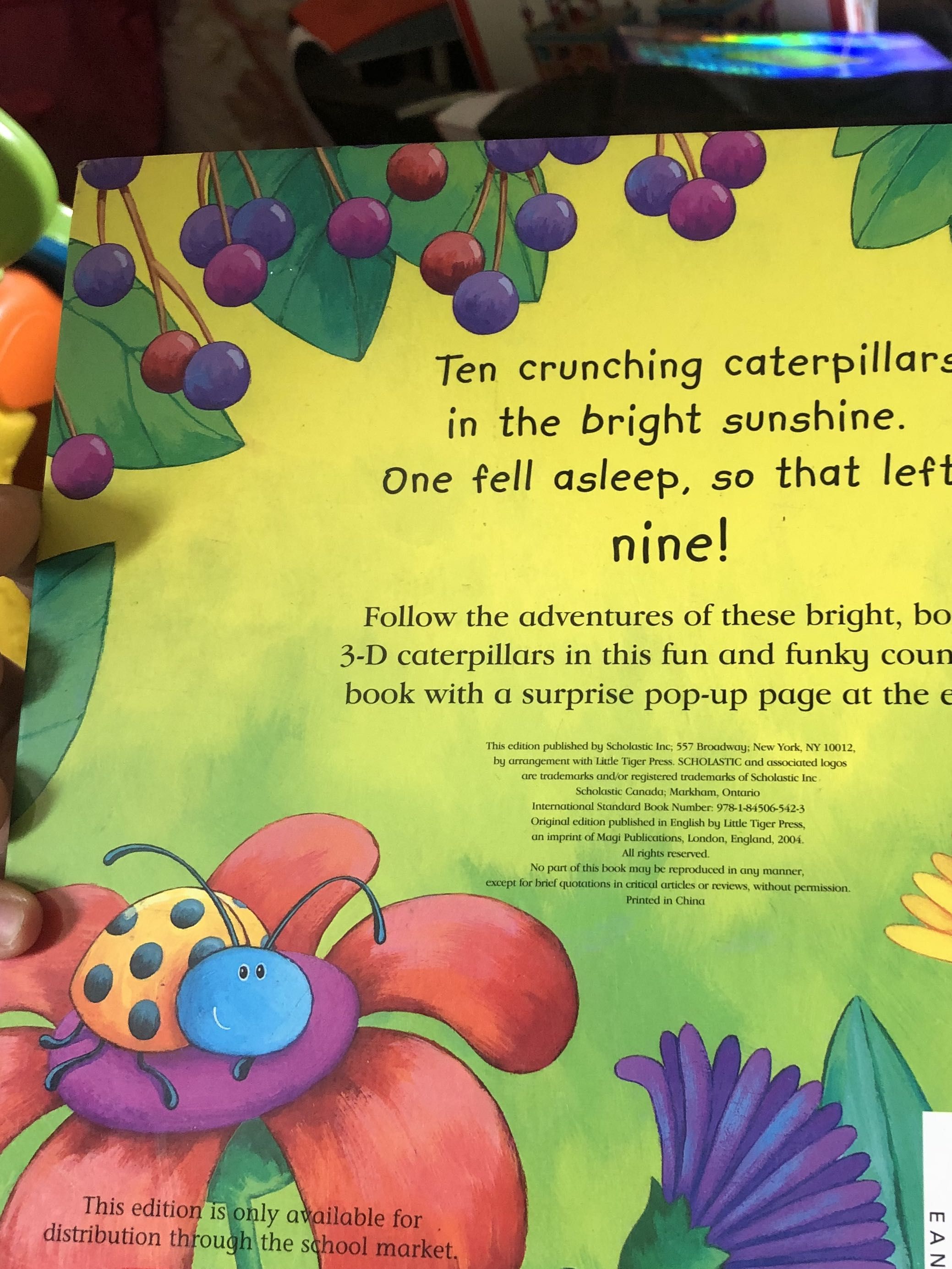Ten Wriggly, Wiggly Caterpillars 3D boardbook with a pop up page at the ...