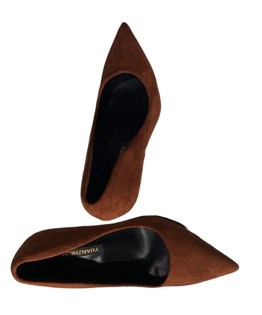 terracotta suede 3” heels stiletto, Women's Fashion, Footwear, Heels on ...