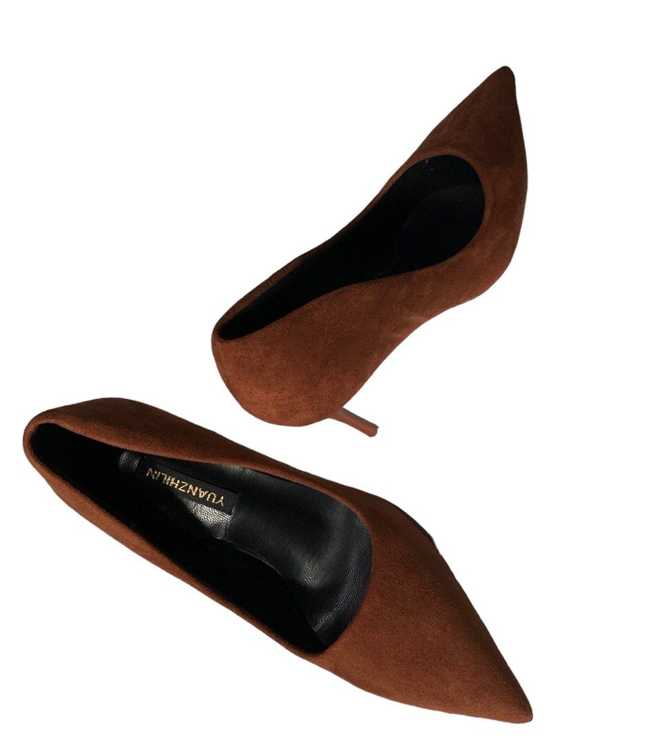 terracotta suede 3” heels stiletto, Women's Fashion, Footwear, Heels on ...