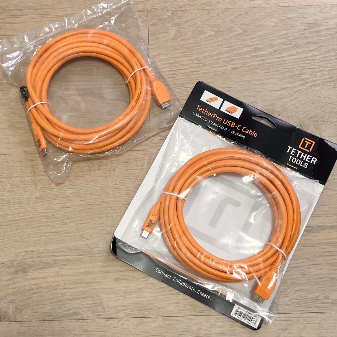 TetherPro USB-C Cable 4.6m (USB-C to Micro-B) *Brand New* Orange for ...