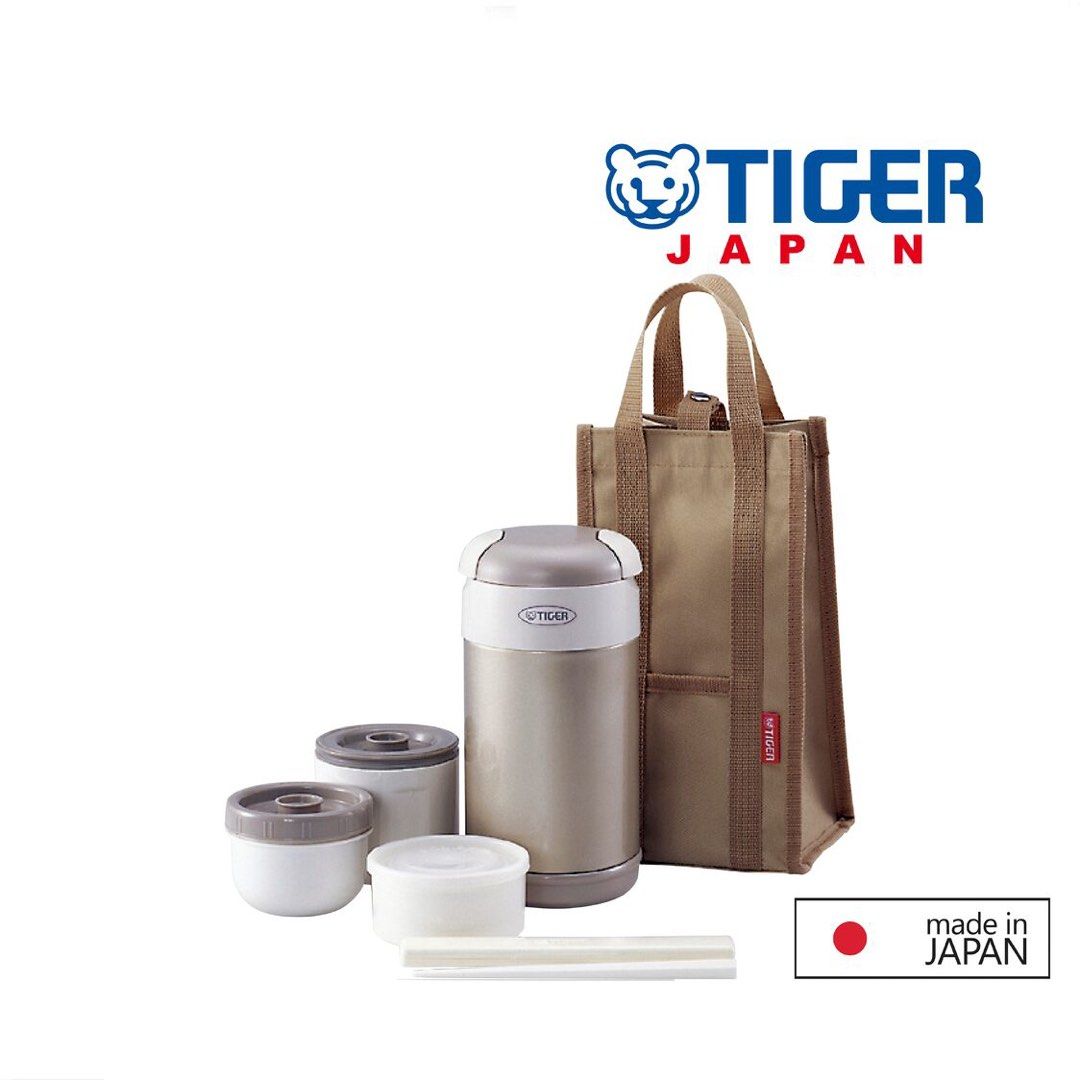 TIGER VACUUM INSULATED DOUBLE STAINLESS STEEL LUNCH BOX WITH BAG 1.5 ...