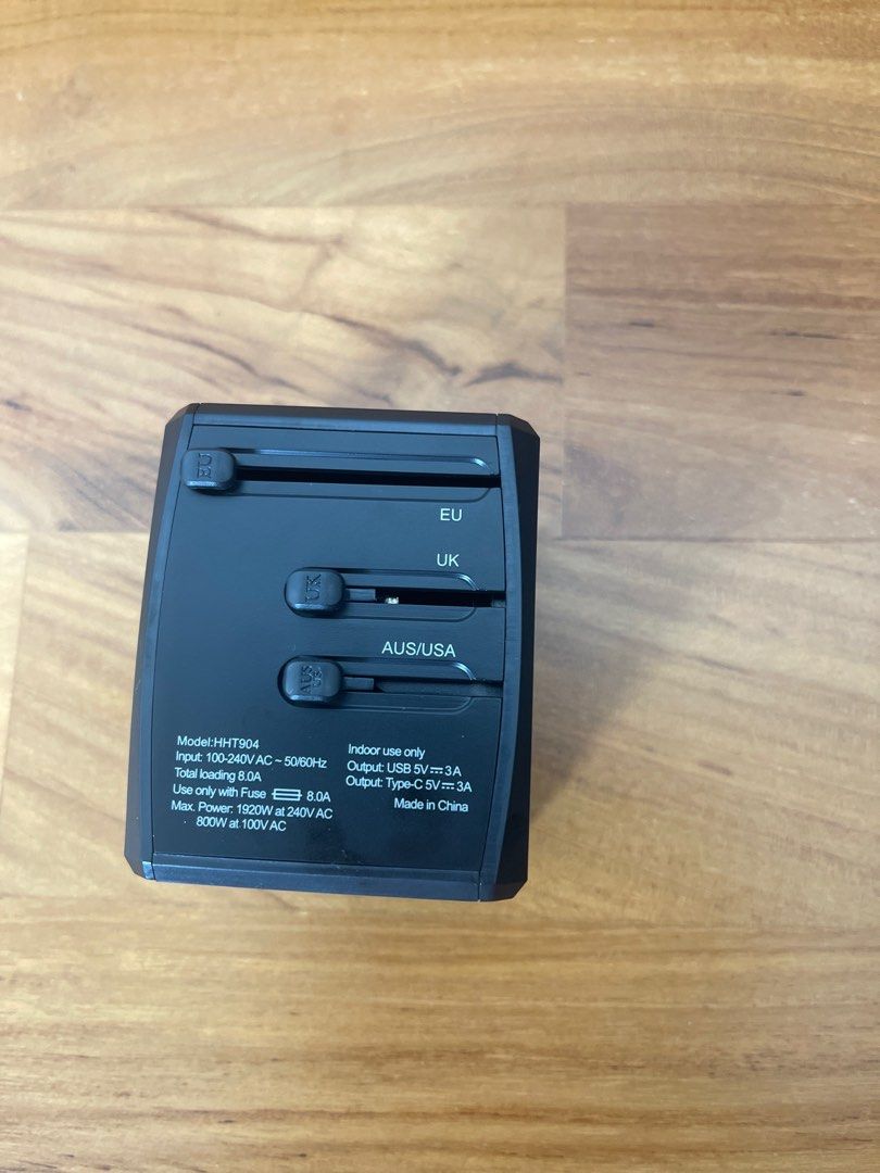 Travel Adapter universal adaptor 3 USB type A type C3A plug ...