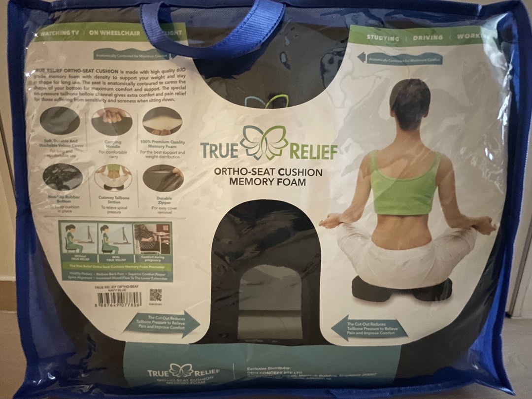 True Relief Memory foam seat cushion, Furniture & Home Living, Home ...