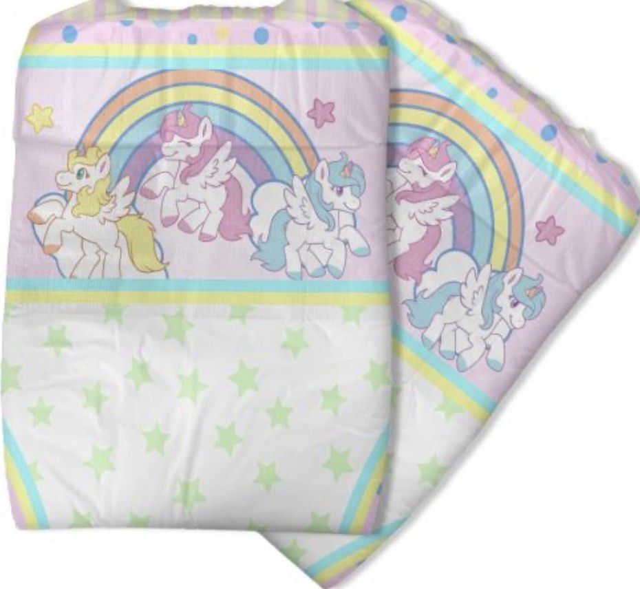 Tykables Unicorn L adult diaper abdl, Health & Nutrition, Assistive ...