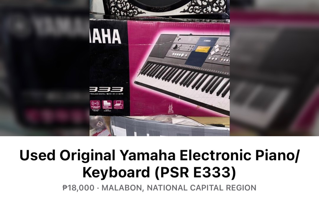 Used Original Yamaha Electronic Piano/Keyboard (PSR E333), Hobbies ...