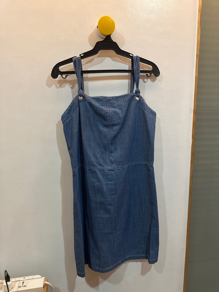 [USED TWICE] Just G Blue Soft Denim Dress, Women's Fashion, Dresses ...