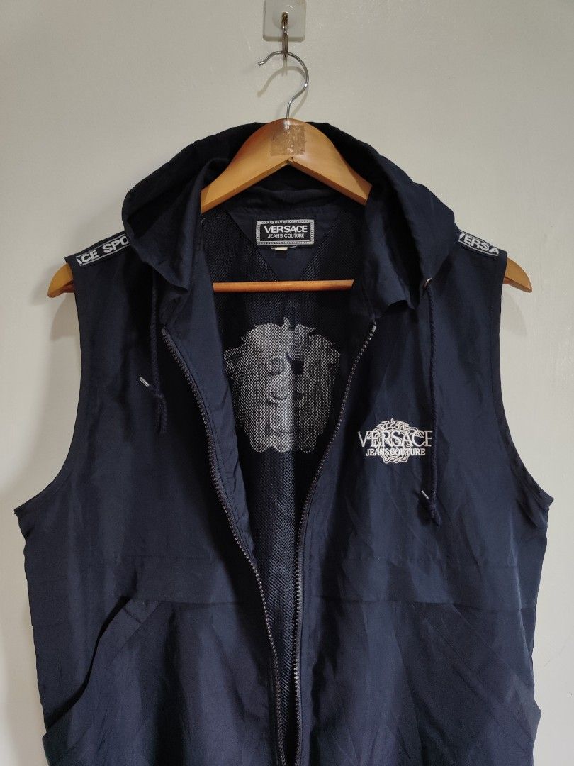 Versace Vest w/ Hood, Men's Fashion, Tops & Sets, Vests on Carousell